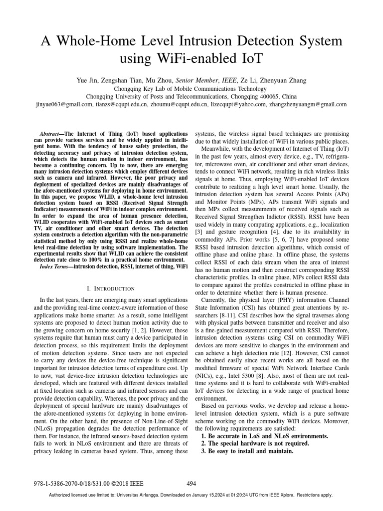A Whole-Home Level Intrusion Detection System Using WiFi-enabled IoT ...
