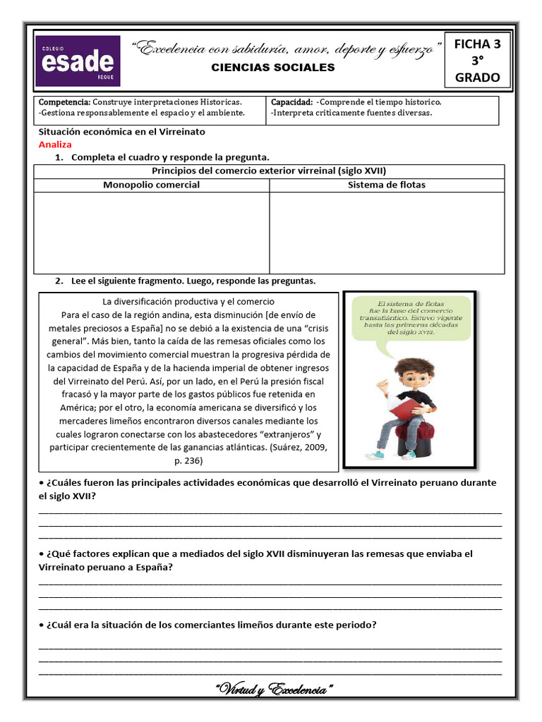 Ficha Ccss 3° 4ta Sesion | PDF | Perú | Lima