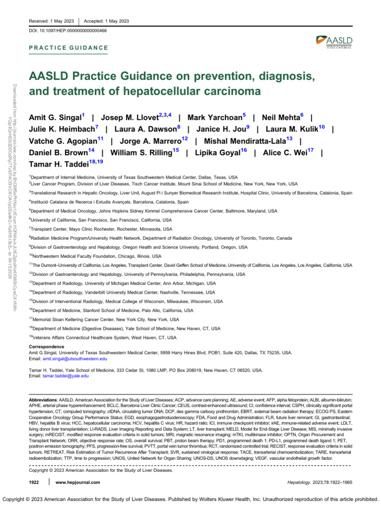 Aasld Practice Guidance On Prevention, Diagnosis,.27 | PDF | Hepatitis ...