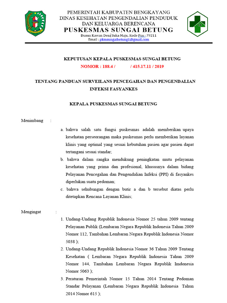 Pedoman Surveilans Infeksi Ppi | PDF