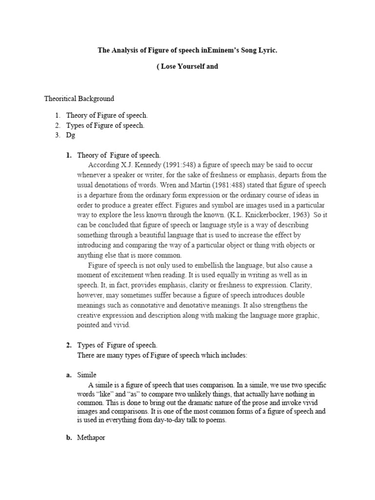 Literary Devices in "Lose Yourself" | PDF | Metaphor | Semiotics
