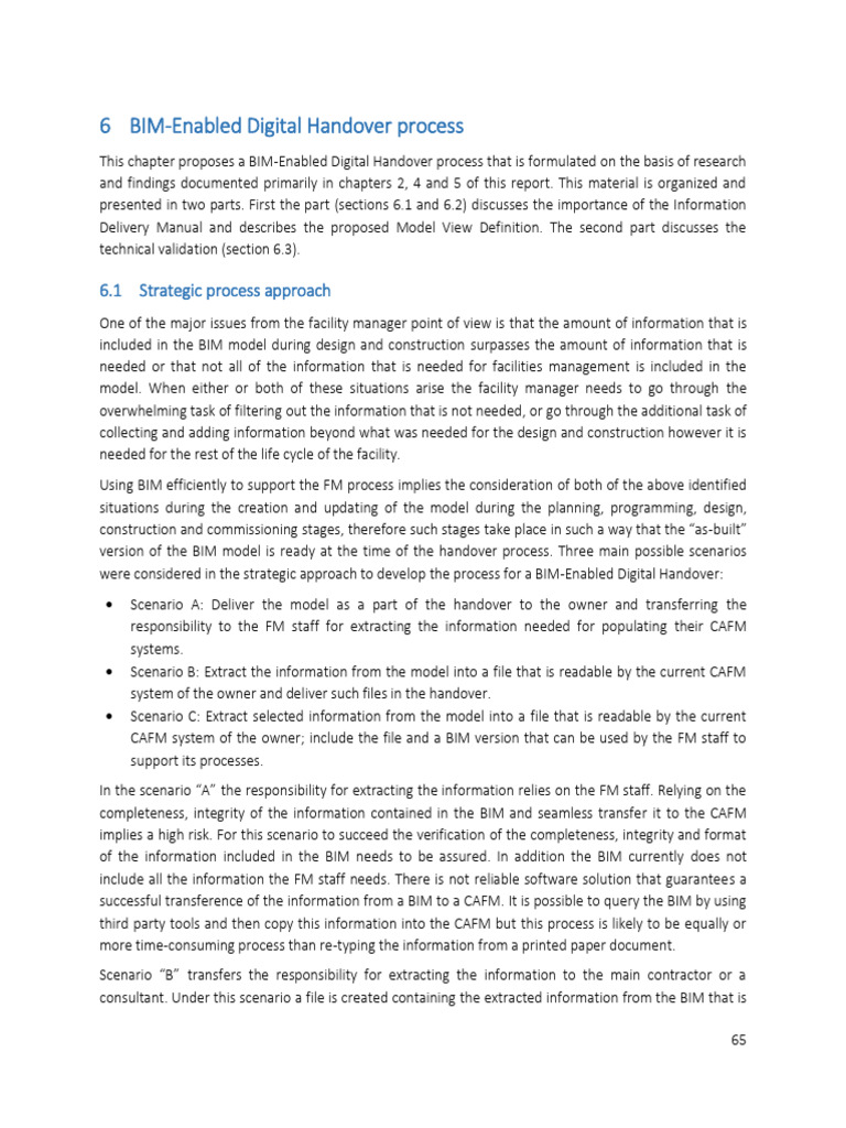 Use of BIM Technology in the integration of the handover process and FM (BIM for Handover & FM ...