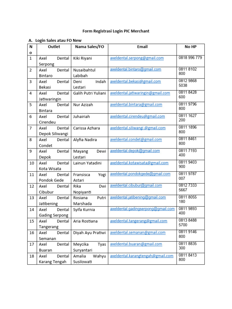 Form Registrasi Login Merchant BFI Finance | PDF
