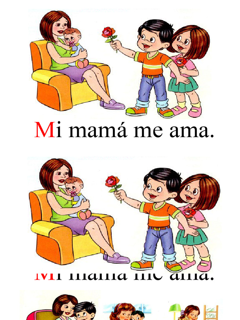 Mi Mamá Me Ama Imagenes Caligrafia | PDF