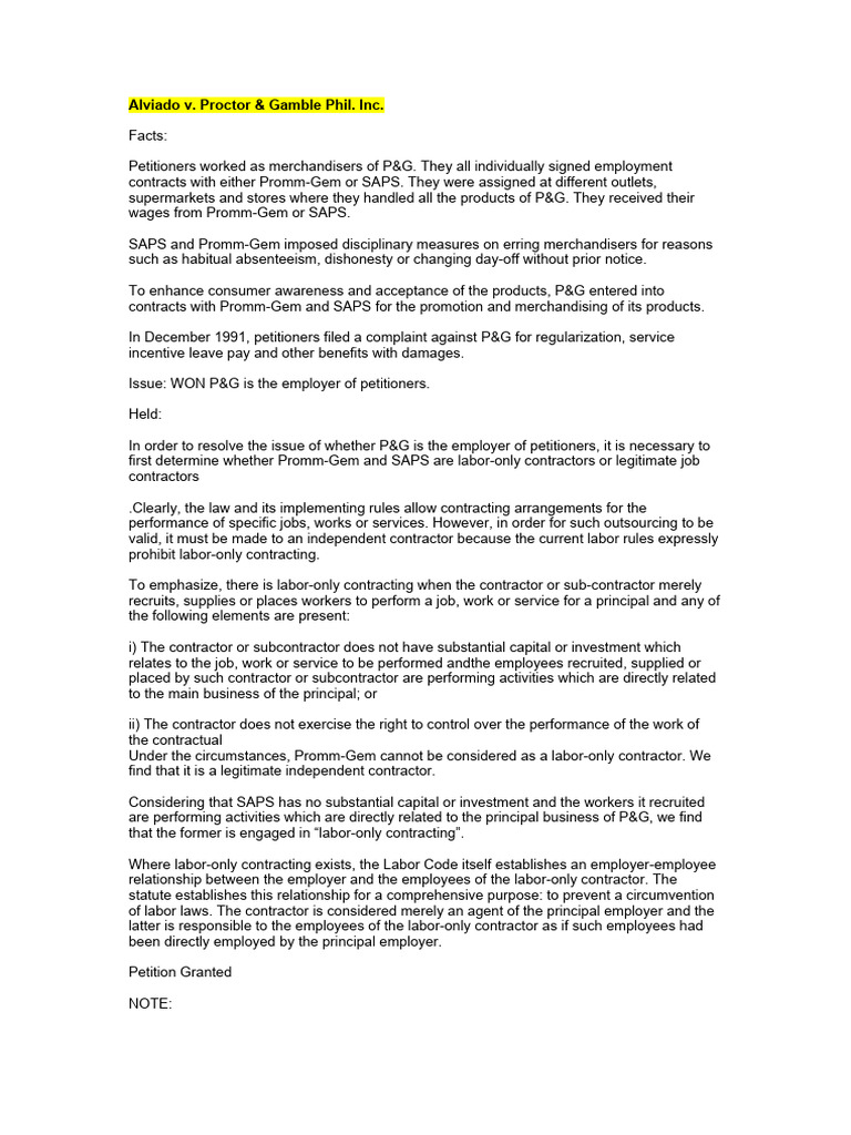 Labor-Digest - Self Study 1 | PDF | Employment | Collective Agreement