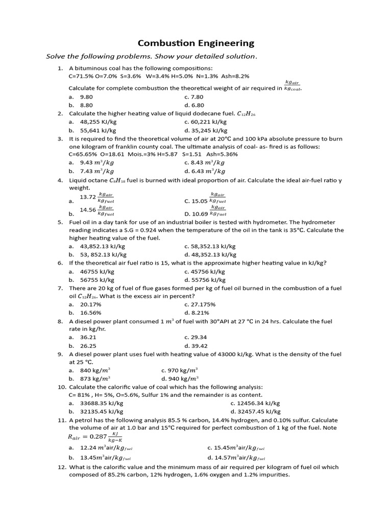 Problem Set 2 Pdf Sustainable Technologies Chemical Substances