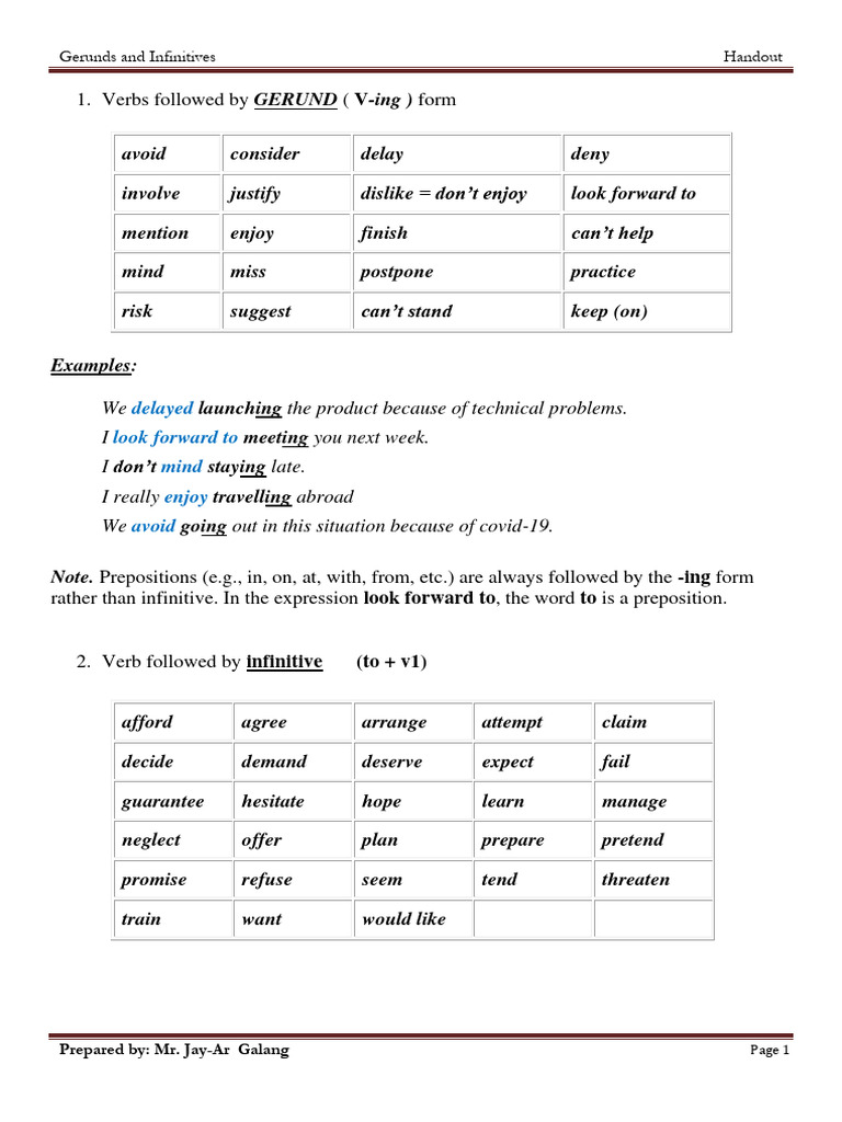 Gerund Vs Infinitive (Q3) | PDF | Verb | Semantic Units