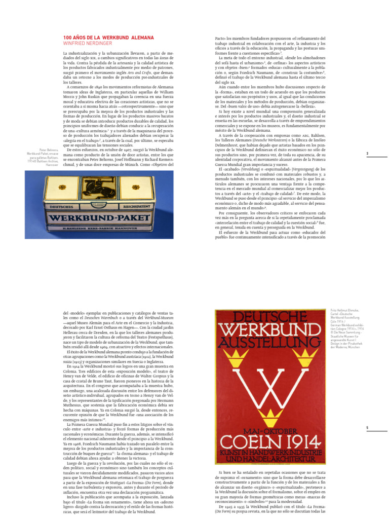 Historia y legado de la Werkbund alemana | PDF | Alemania | Política ...