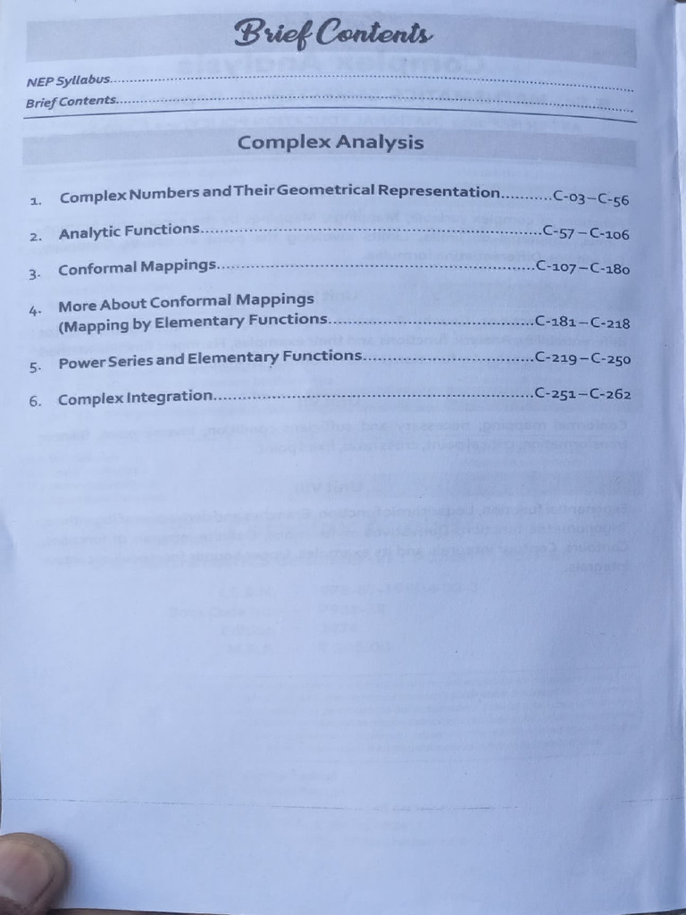 Complex Analysis Bsc 6th Sem | PDF