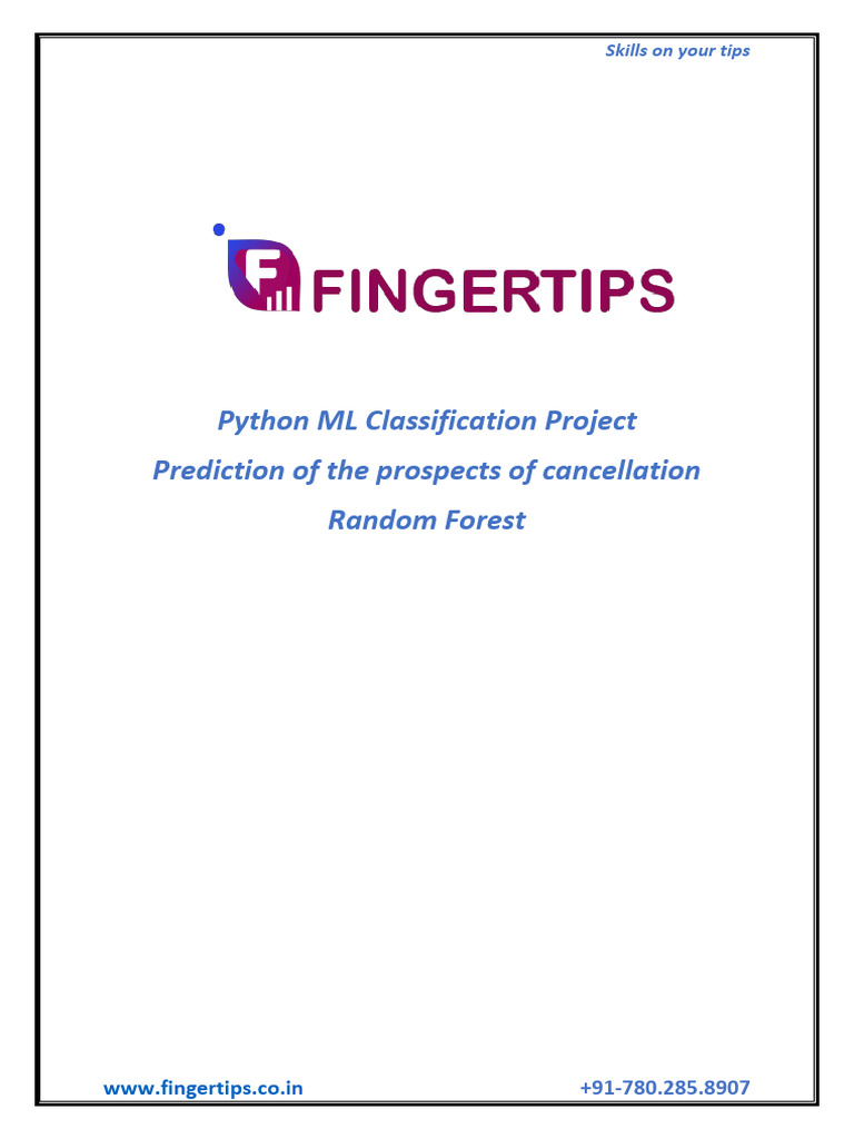 ML9 Random Forest Hotel Booking Cancellation | PDF | Computers