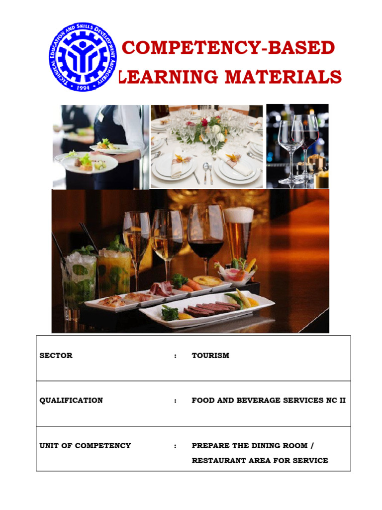 Uc1 Prepare The Dining Room or Restaurant Area For Service | PDF ...