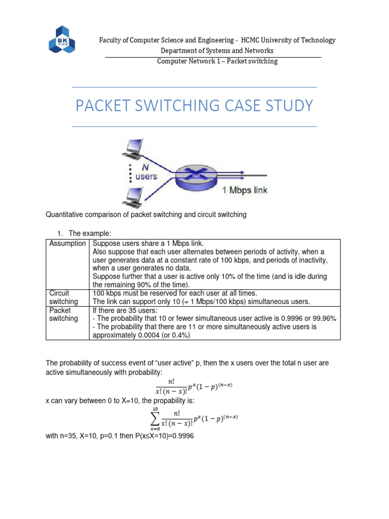 PacketSwitching CaseStudy v1 C | PDF | Network Packet | Computer Network