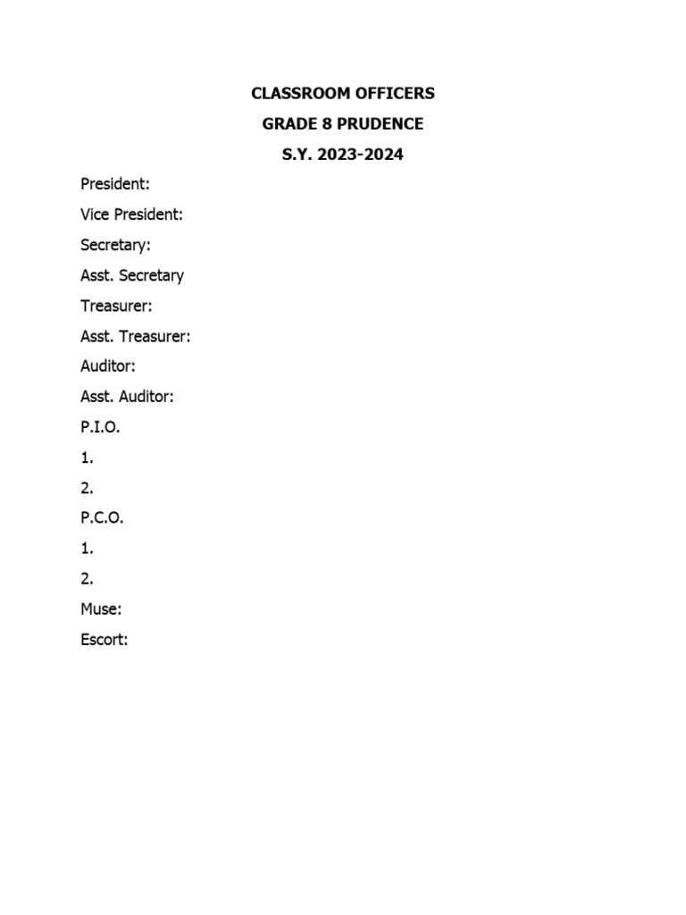 Classroom Officers | PDF