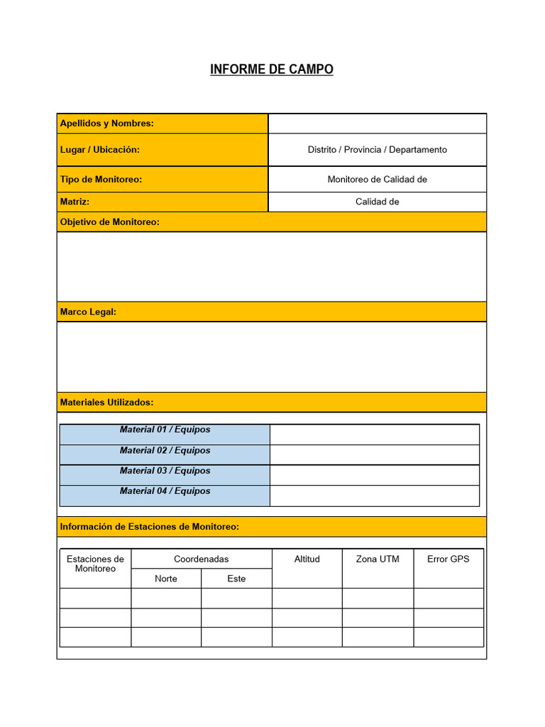 Informe de Campo | PDF