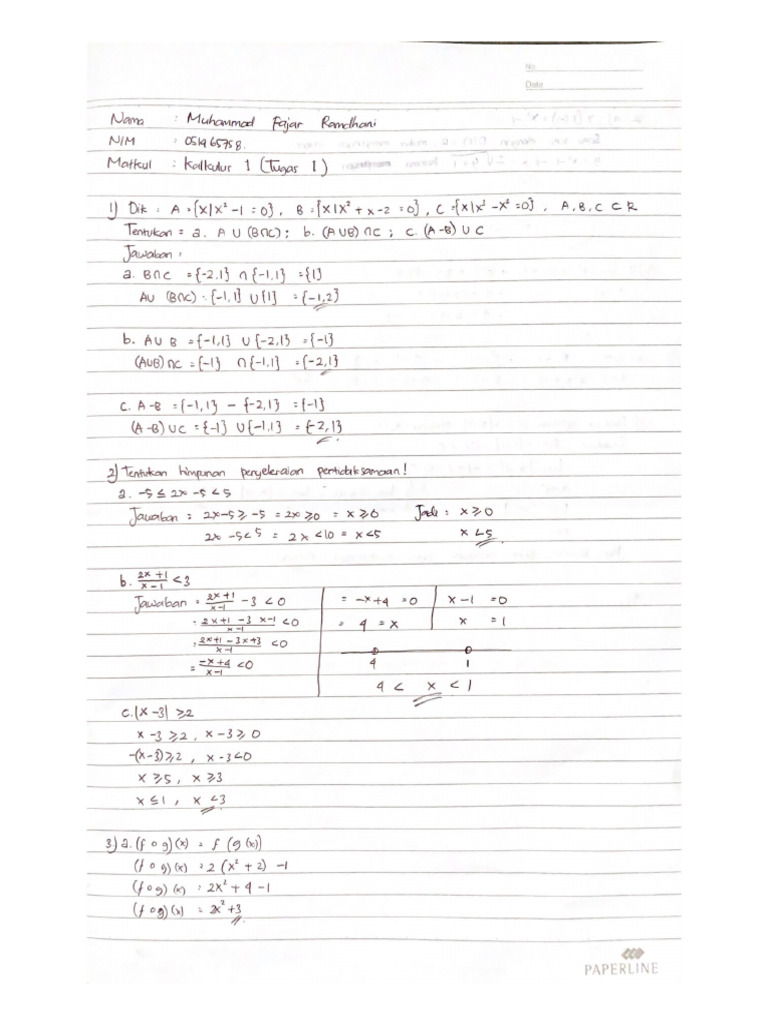 Kalkulus 1 Tugas 1 Sesi 3 | PDF