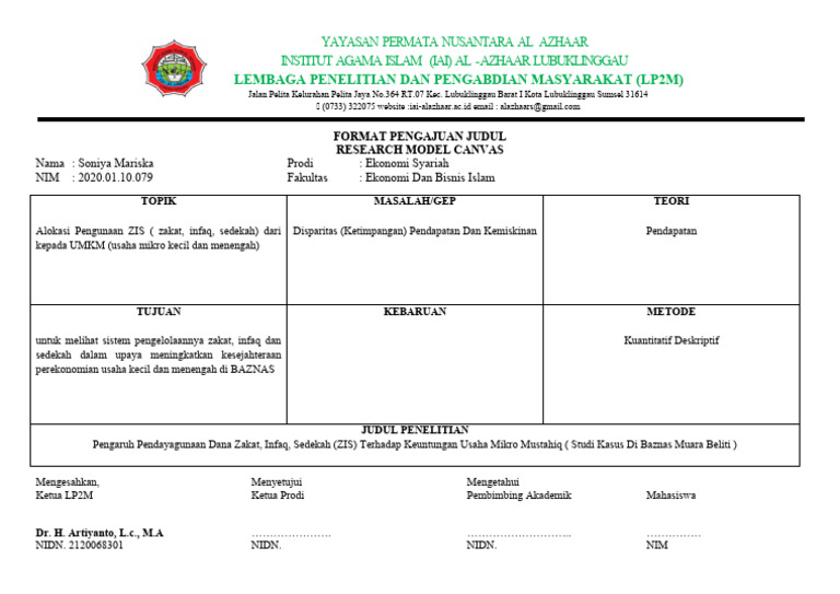 Format Pengajuan Judul | PDF