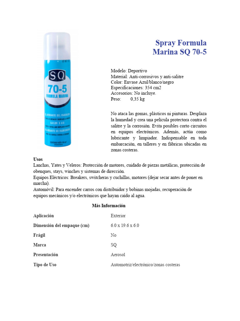 2.spray Formula Marina SQ 70 | PDF | Tecnología