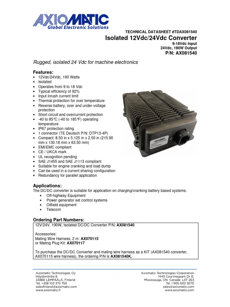 Datasheet TDAX081540 | PDF | Electrical Connector | Electrical Engineering