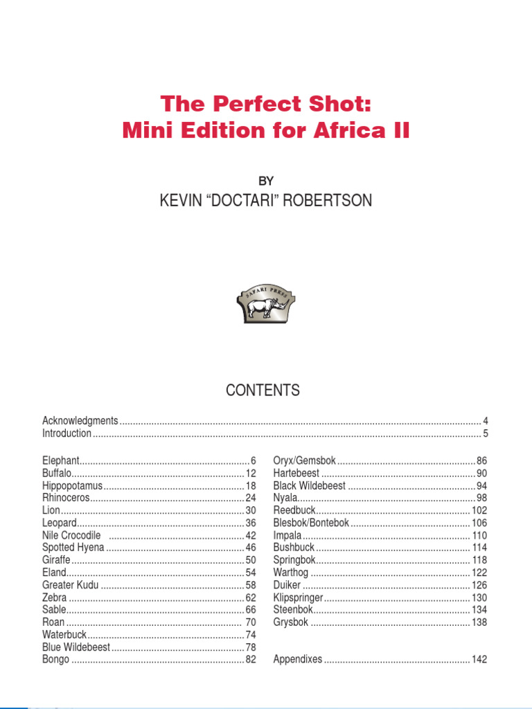 The Perfect Shot-Kevin "Doctari" Robertson | PDF | Caliber | Elephant