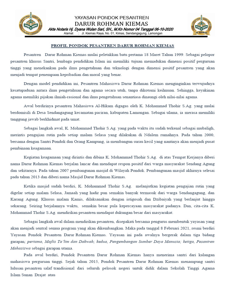 Profil Pondok - PPDR | PDF