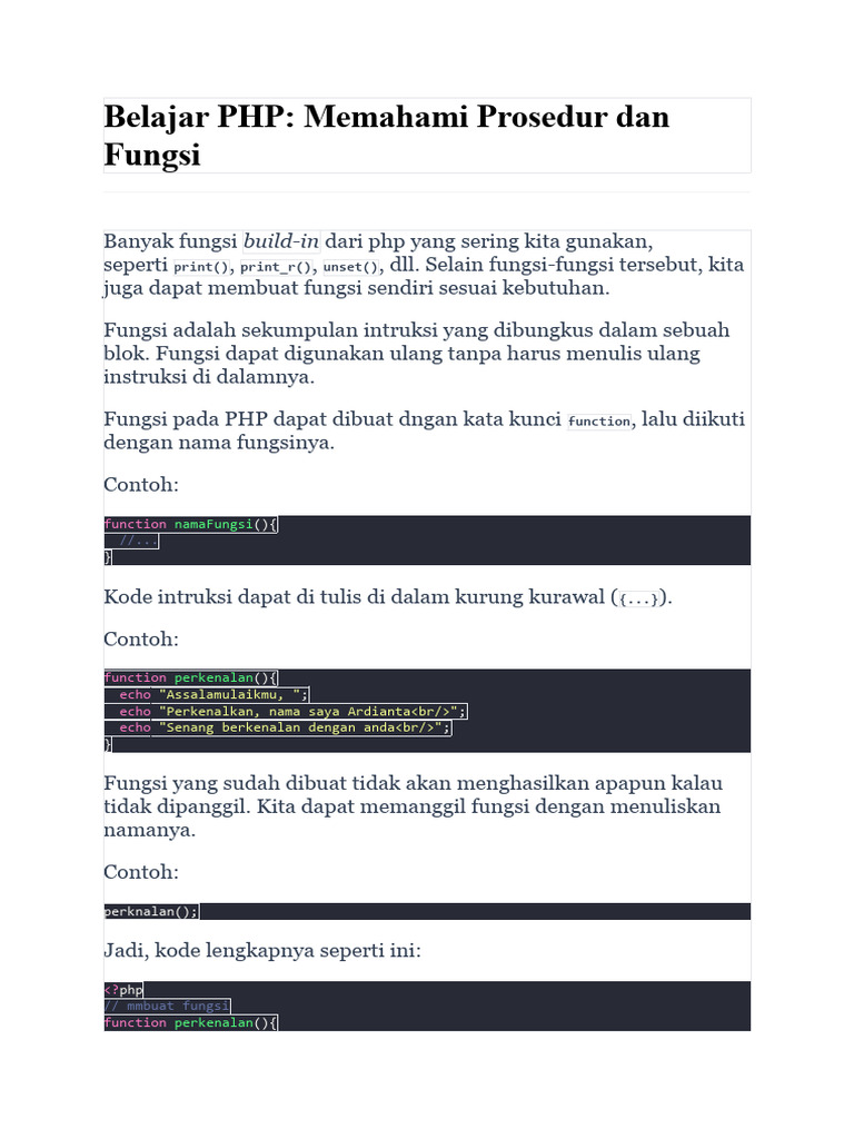 Belajar Php Pdf