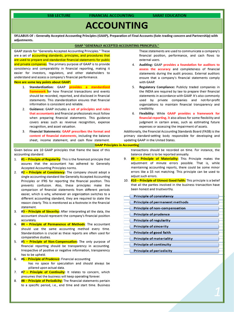 1 - Financial Accounting | PDF | Income Statement | Expense