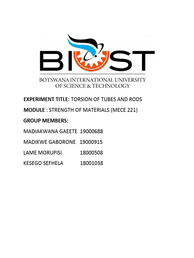 Torsion Lab | PDF | Young's Modulus | Composite Material
