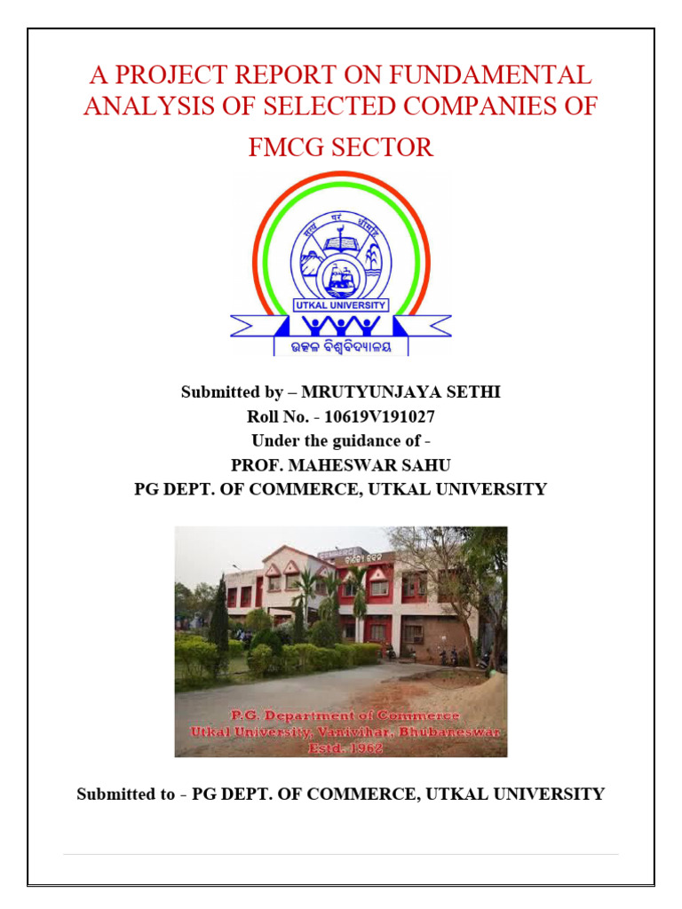 Mrutyunjaya A Project Report On Fundamental Analysis of FMCG Sectors | Download Free PDF ...