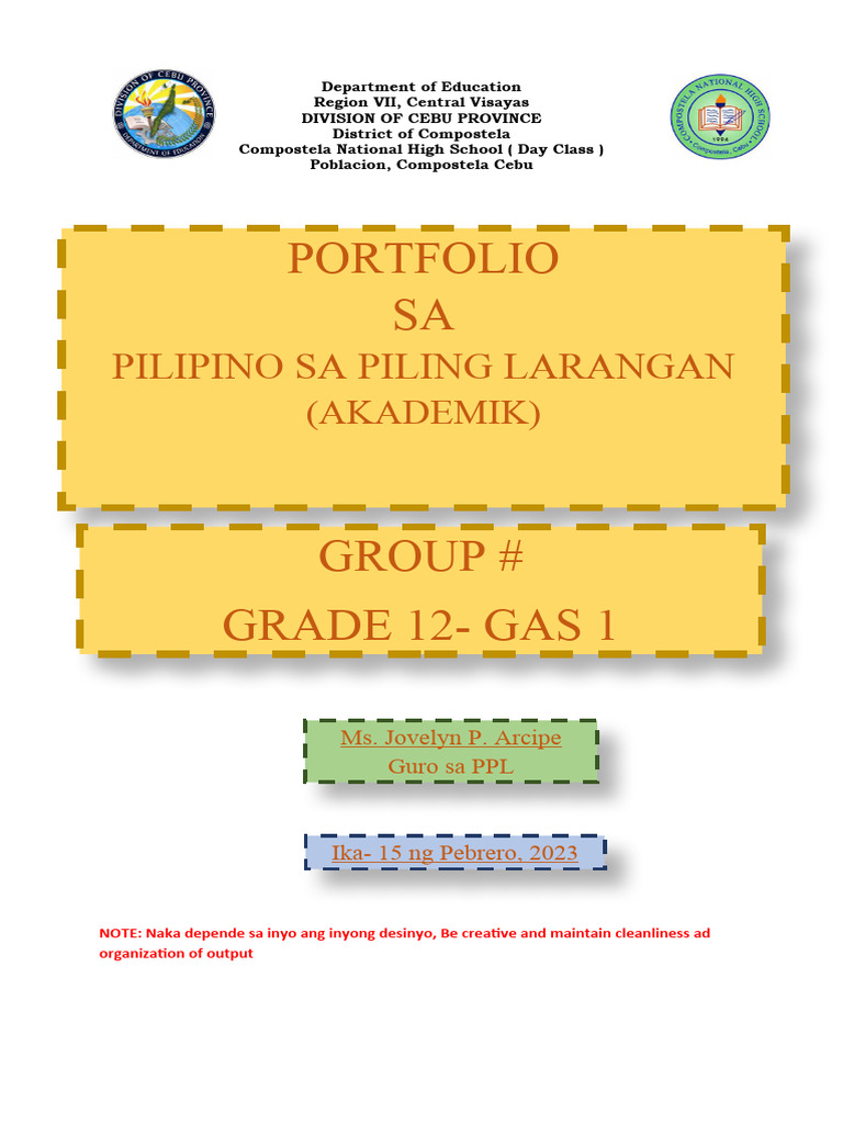 Portfolio Format N Table of Contents | PDF