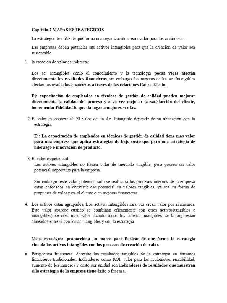 Capítulo 2 MAPAS ESTRATEGICOS | Descargar gratis PDF | Business | Activo intangible