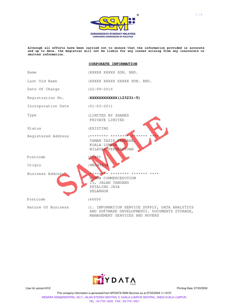 Sample Company Profile en | PDF | Accounting | Taxes