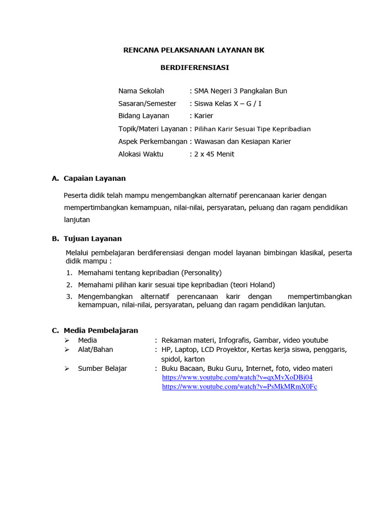 Contoh RPL Riasec | PDF