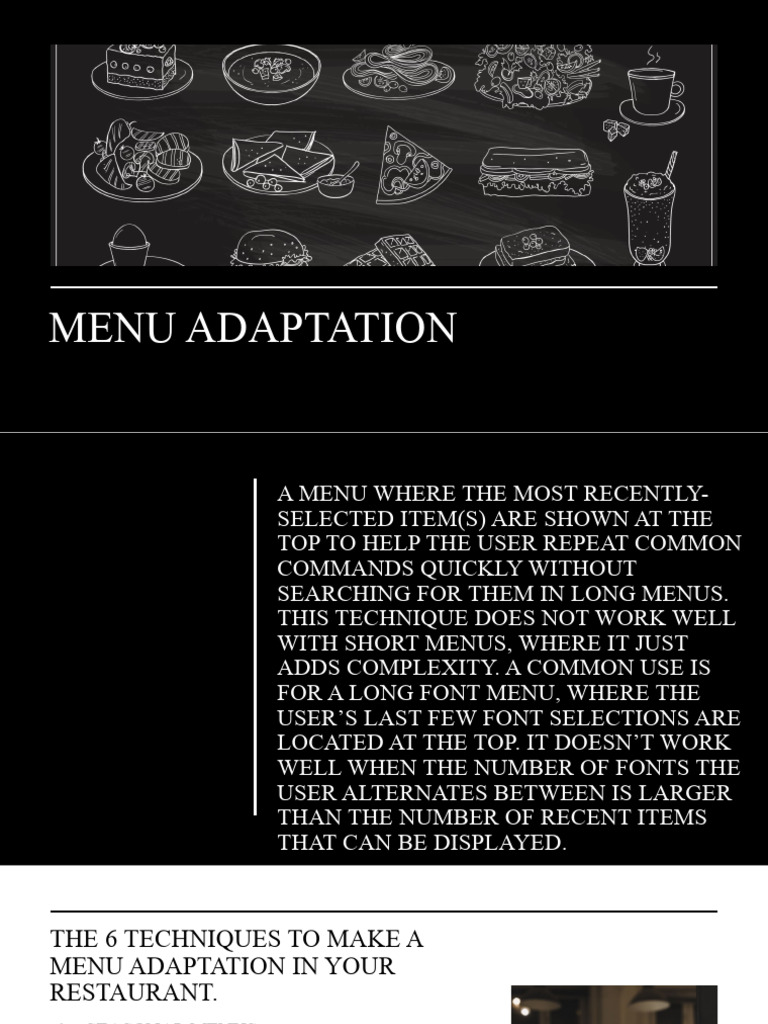 Menu Adaptation | Download Free PDF | Menu | Restaurants