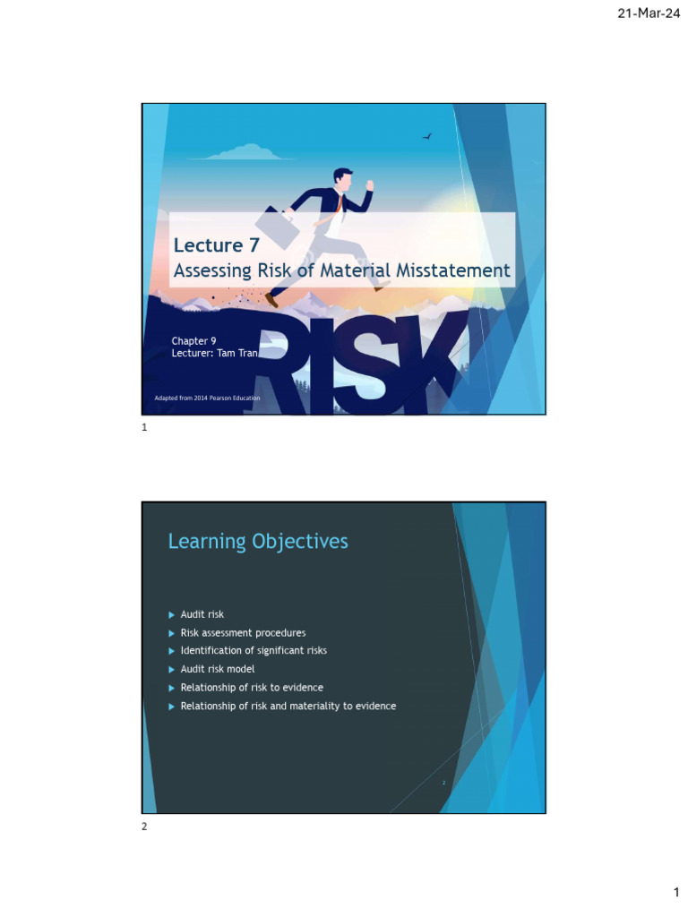 Lec 7 - ADT - Assessing Risk of Material Misstatement | PDF | Audit | Risk