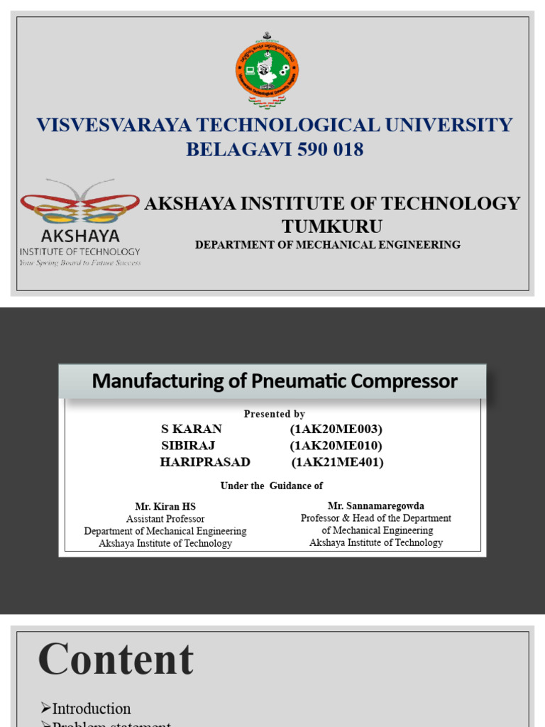 Pneumatic Compressor | Download Free PDF | Piston | Valve
