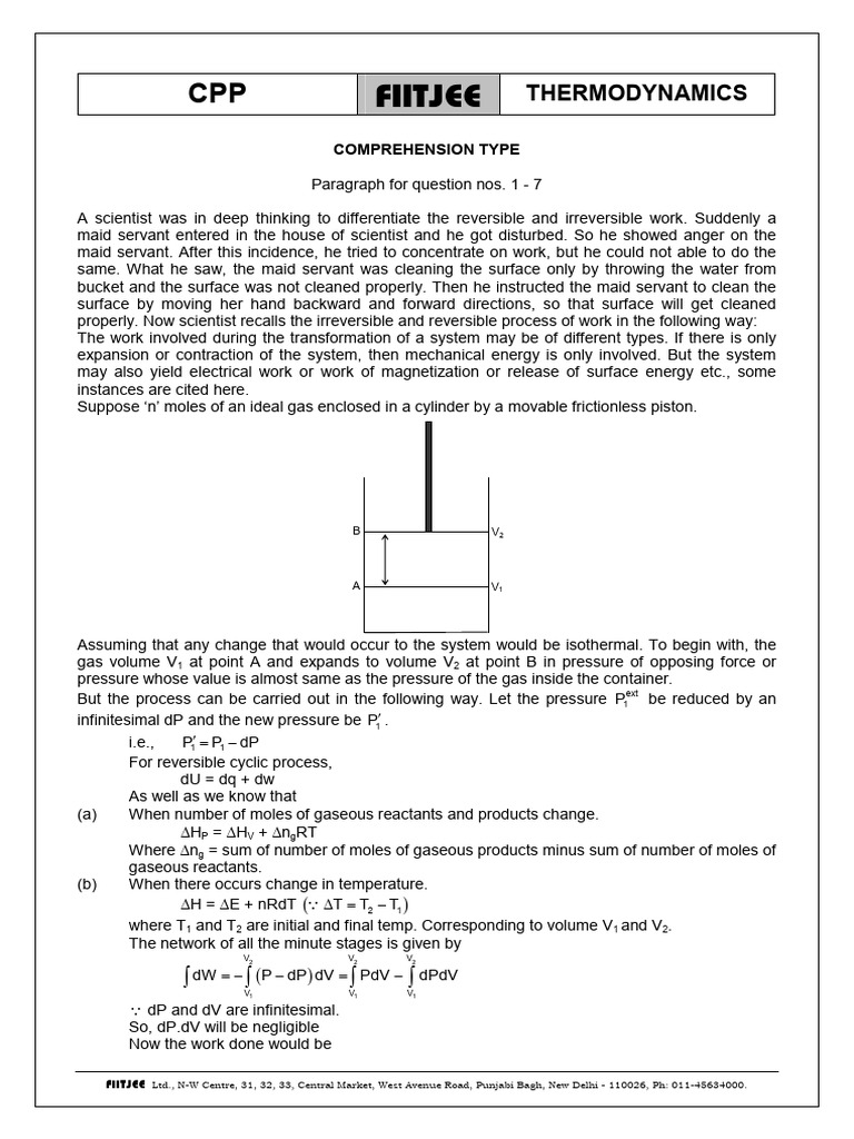 Thermodynamics CPP | PDF | Entropy | Heat
