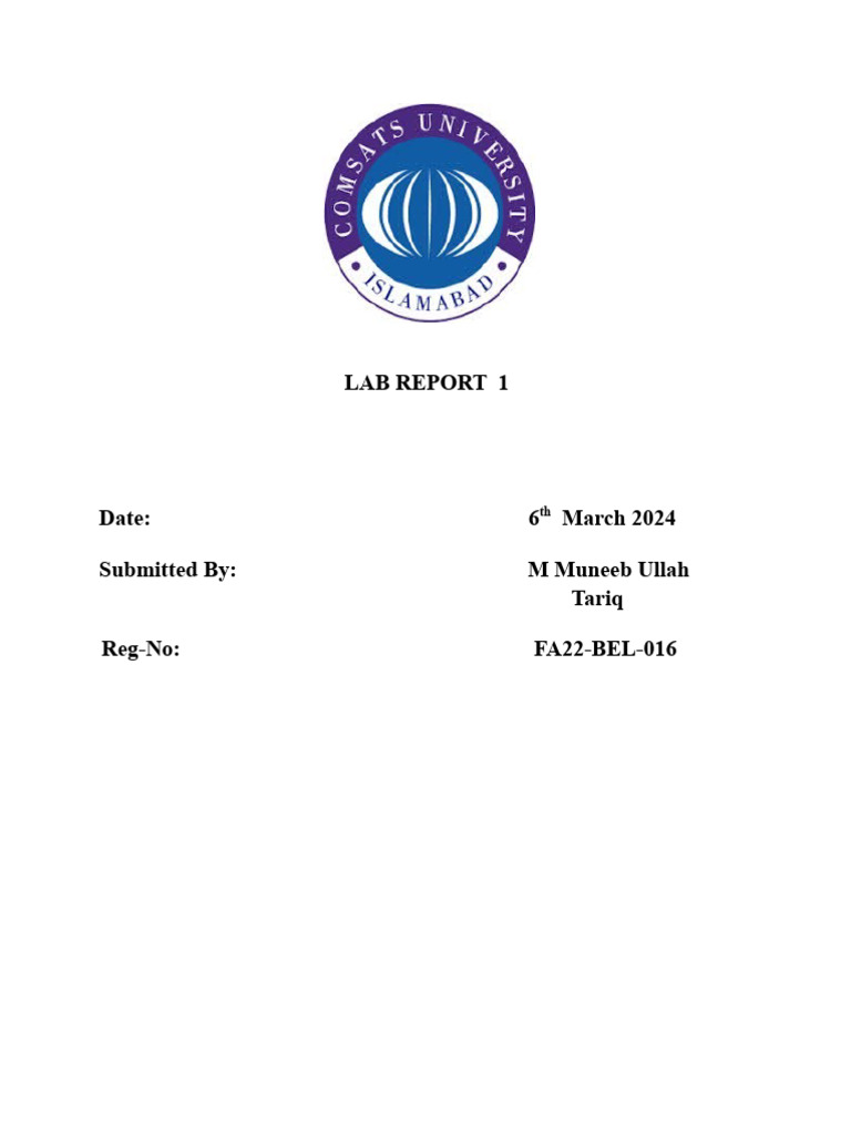 Lab Report 1 | PDF | Logic Gate | Electronic Circuits
