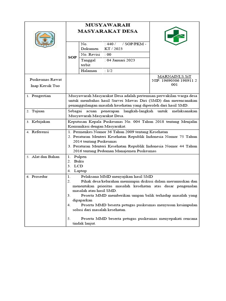 Sop MMD | PDF