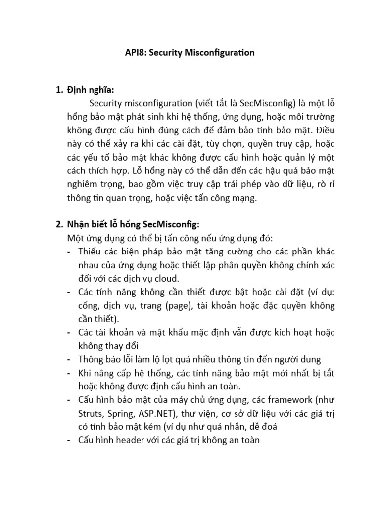 API8 - Security Misconfiguration | PDF
