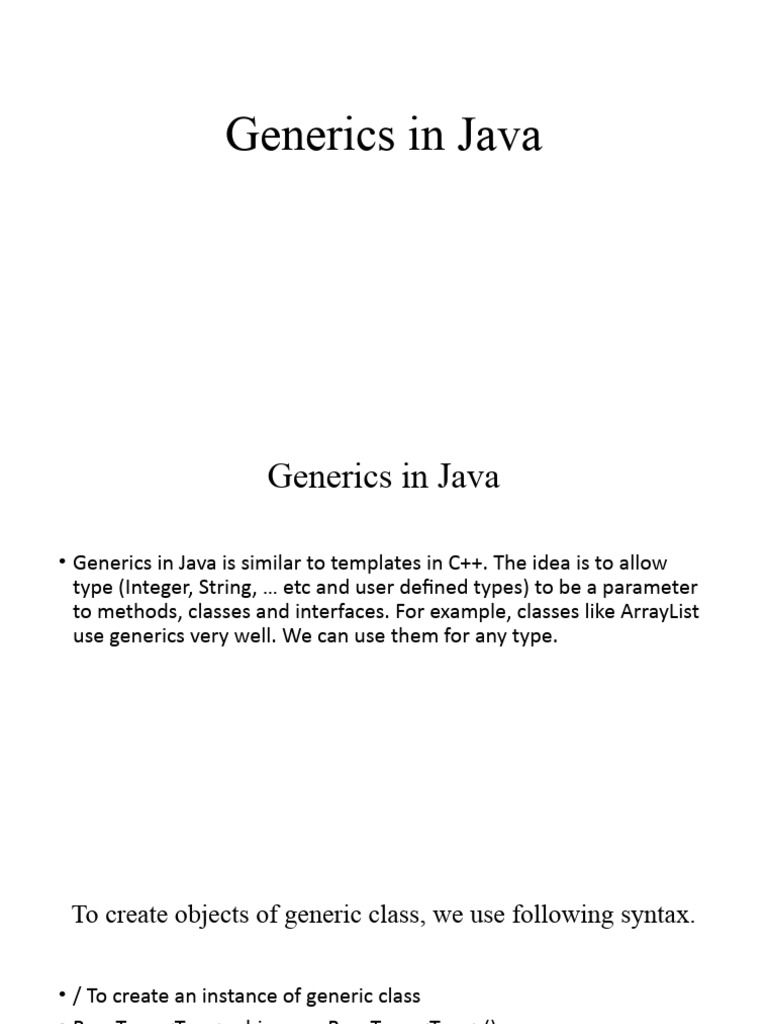 Final Generics | PDF | Parameter (Computer Programming) | Method ... Final Generics | PDF | Parameter (Computer Programming) | Method ...