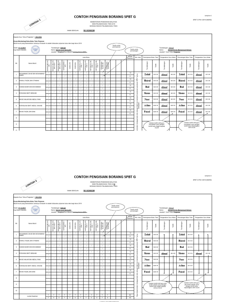 @borang SPBTG Mudah | PDF