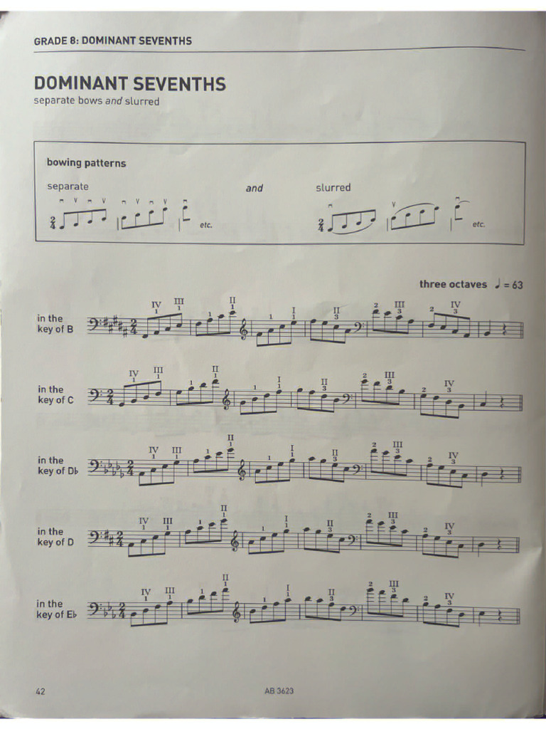 Cello Grade 8 Dominant Sevenths | PDF