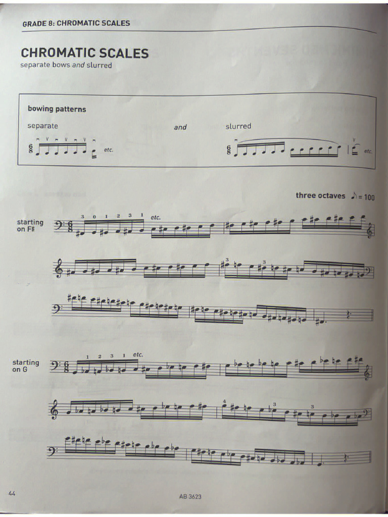 Cello Grade 8 Chromatoc Scales | PDF