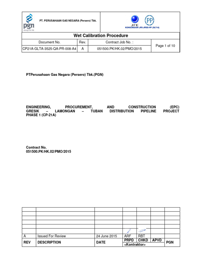 Wet Calibration Procedure Overview | PDF | Calibration | Gases