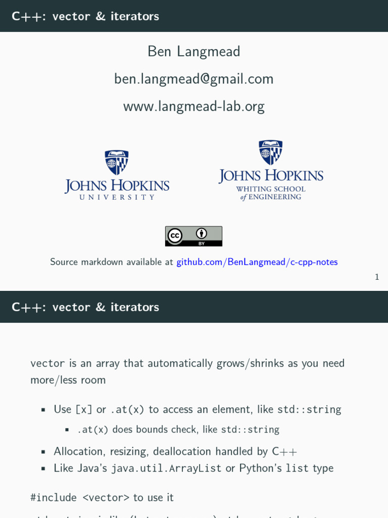 C++ Vectors and Iterators Guide | PDF | Software Development | Computer Programming