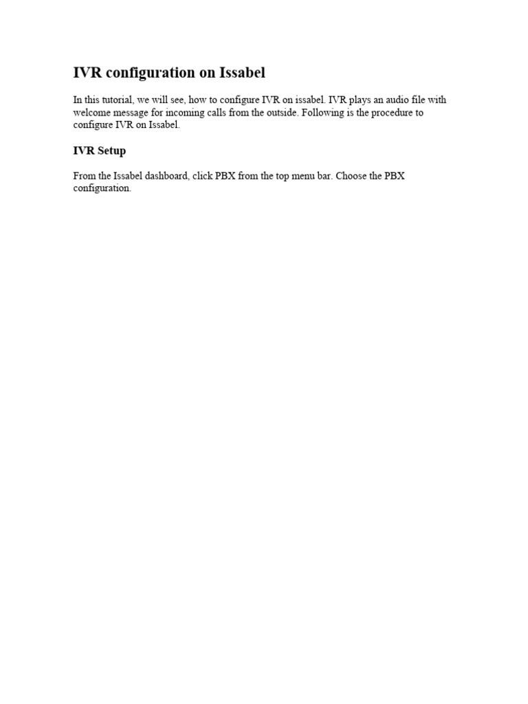 IVR Configuration Tutorial for Issabel | PDF | Technology & Engineering