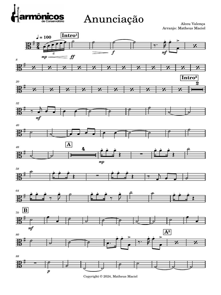 Anunciao - Alceu Valena Arranjo Matheus Maciel-Violas | PDF | Musical Forms | Musical Compositions