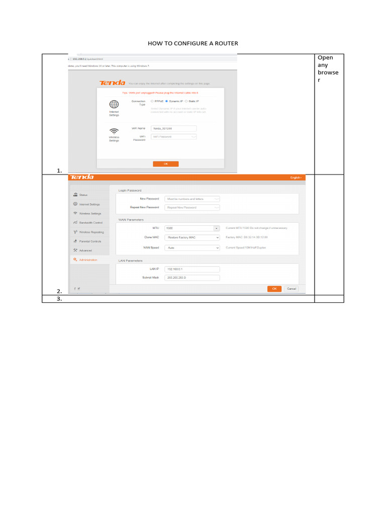 HOW TO CONFIGURE A ROUTER | PDF