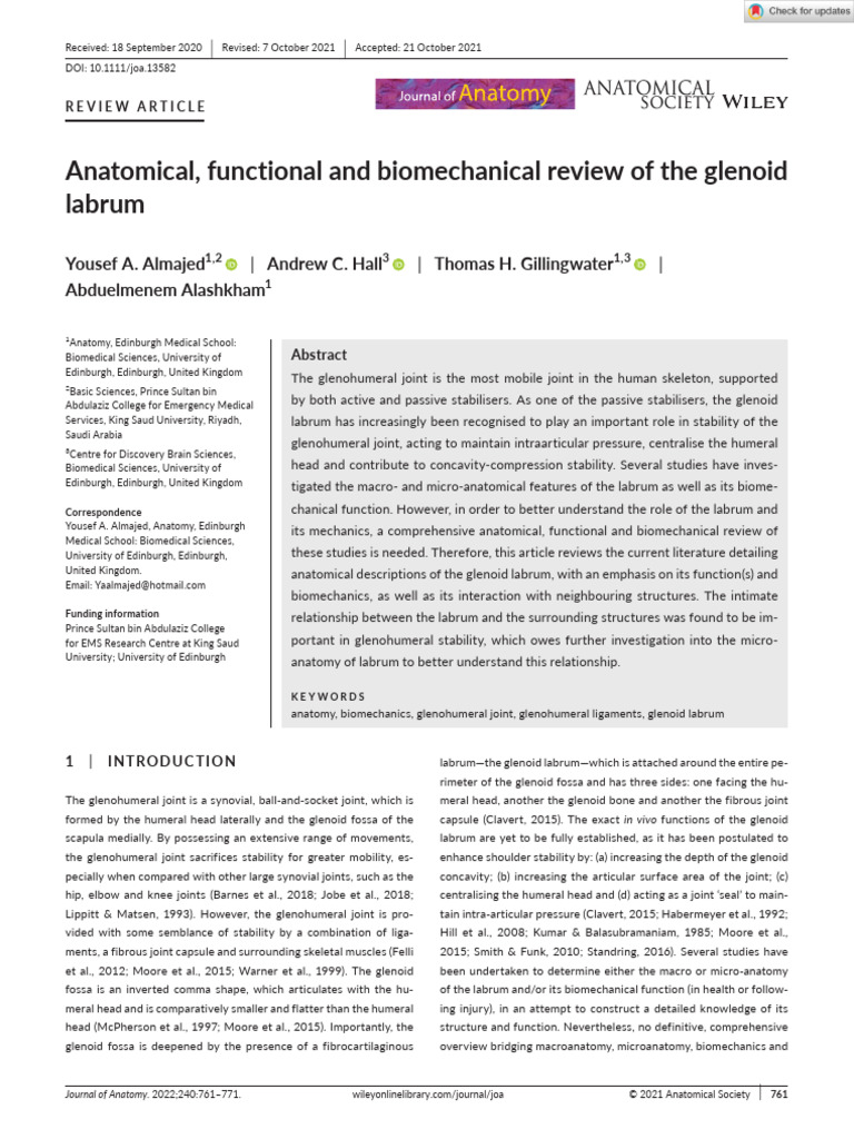 Journal of Anatomy - 2021 - Almajed - Anatomical Functional and ...