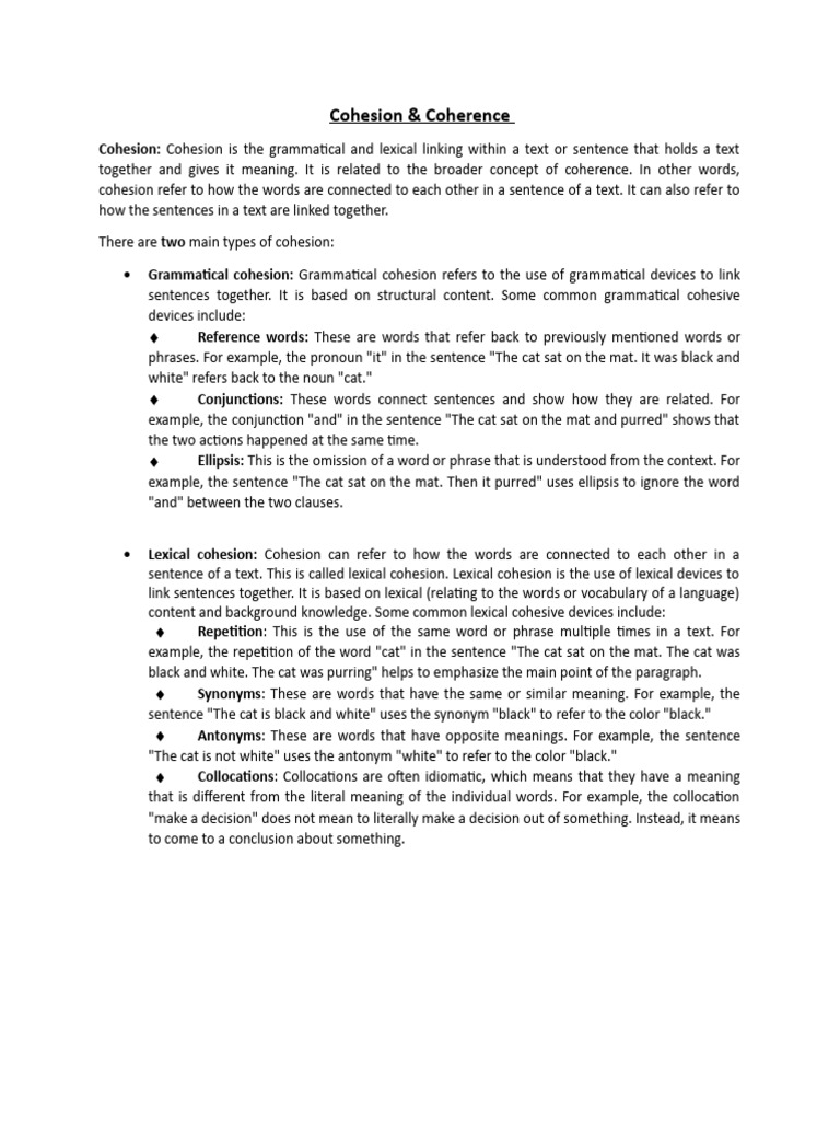Cohesion-and-Coherence (1) | PDF | Word | Lexicon